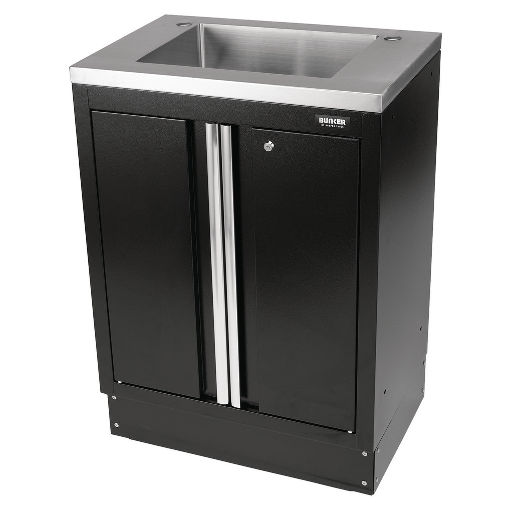 Modular Floor Cabinet With Sink & 2 Doors - 680mm | BUNKER®