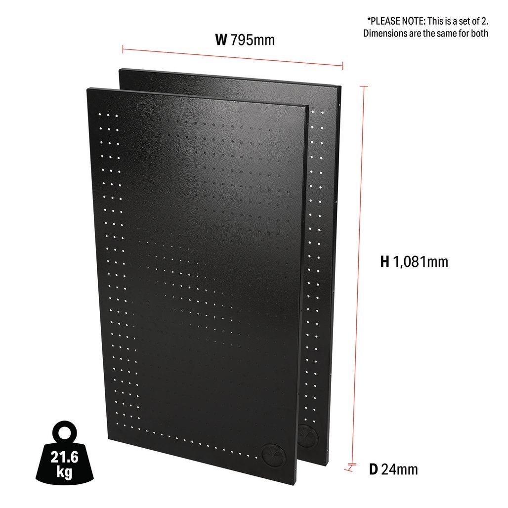 Modular Corner Unit Back Panels/Pegboards, 795mm | BUNKER®